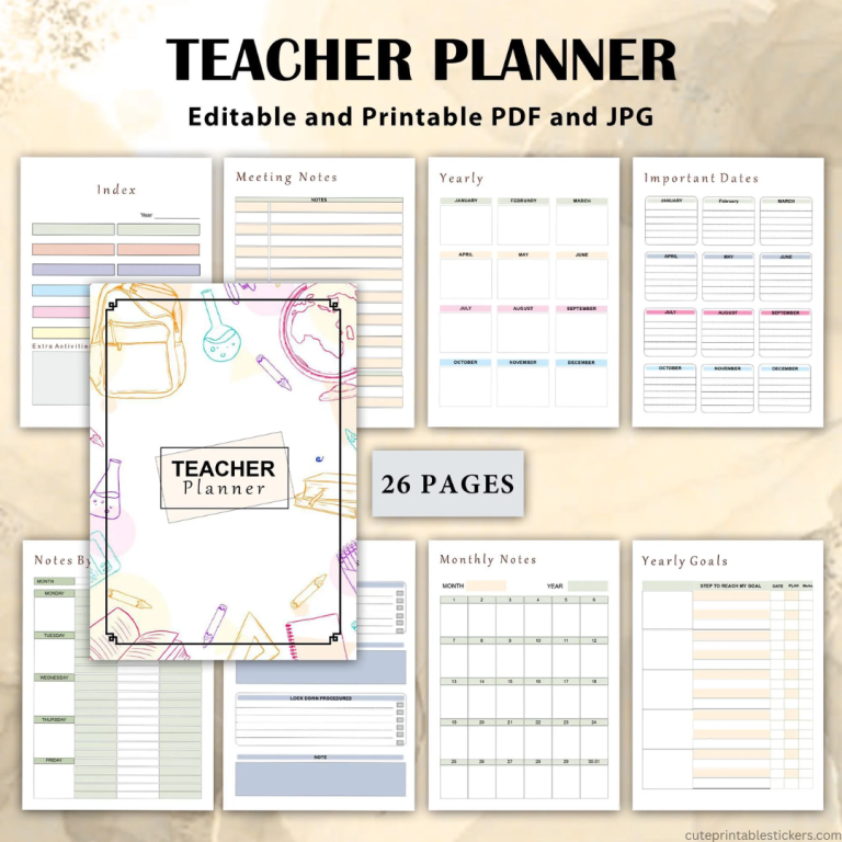 Teacher Planner For 2025 – 2026 – Free Printable ...